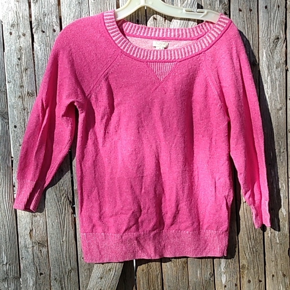 J. Crew | Sweaters | J Crew Hot Pink Variegated Sweater Small | Poshmark